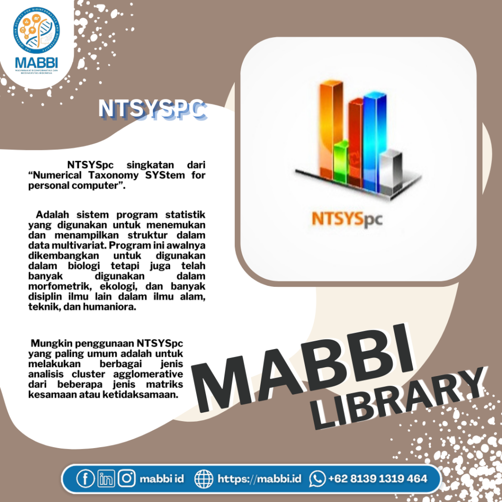 Sejauh Mana Anda Mengenal NTSYSpc ? – Masyarakat Bioinformatika Dan Biodiversitas Indonesia